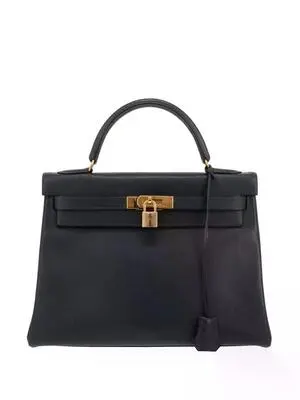Hermès 1997 Gilt Leather Handbag - Blue