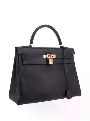 Hermès 1997 Gilt Leather Handbag - Blue