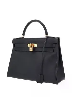 Hermès 1997 Gilt Leather Handbag - Blue