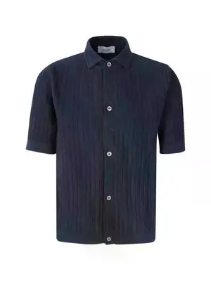 LARDINI Buttoned Ribbed Shirt - Blue
