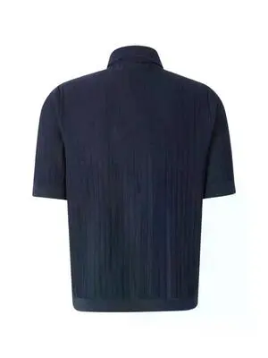 LARDINI Buttoned Ribbed Shirt - Blue