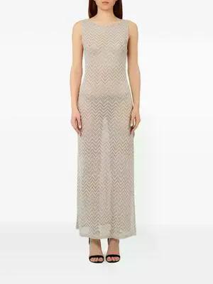 Liu Jo Chevron Sleeveless Dress - Neutrals