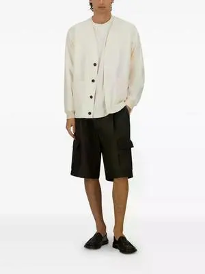 Herno Boxy V-neck Cotton Cardigan