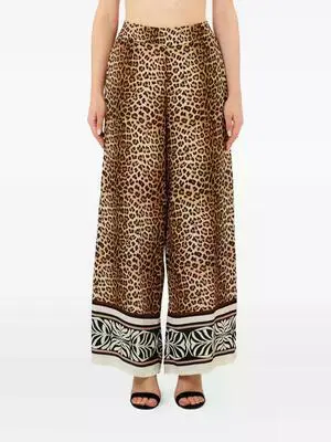 Liu Jo Leopard Print Wide Leg Trousers