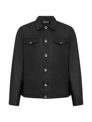 FRANZESE COLLECTION Button Flap-pocket Linen Jacket