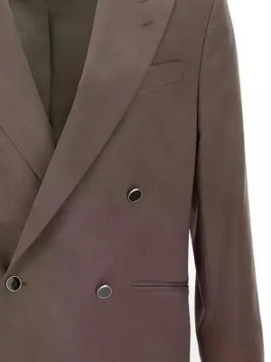 MANUEL RITZ Double-breasted Peak Lapel Blazer - Brown