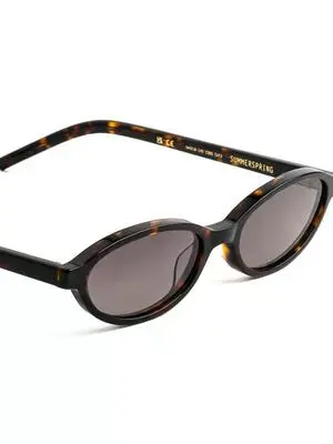 KALEOS Summerspring Oval-frame Sunglasses - Brown
