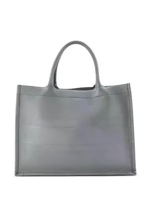 Dior Embossed Leather Medium Tote Bag - Grey