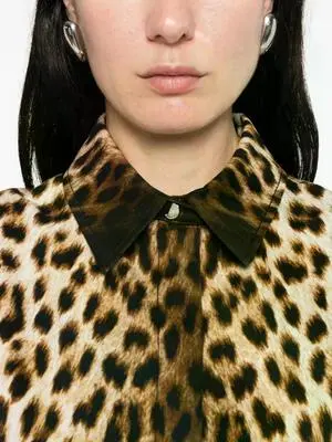 Sportmax Animal Print Mini Dress With Bow Detail - Neutrals