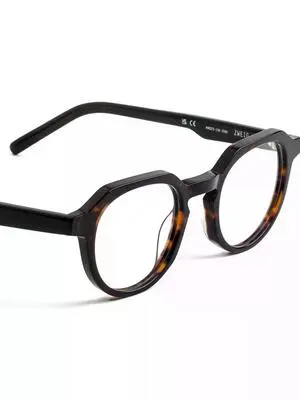 KALEOS Geometric Frame Eyeglasses - Brown