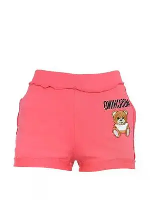 Moschino Logo-embroidered Jersey Shorts - Pink