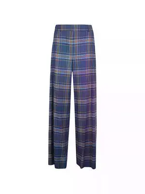 NIU Checked Wide-leg Trousers