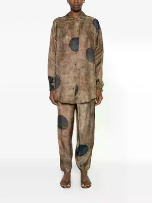 UMA WANG Printed Button Down Shirt - Brown