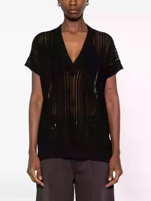 UMA WANG V-neck Textured Top