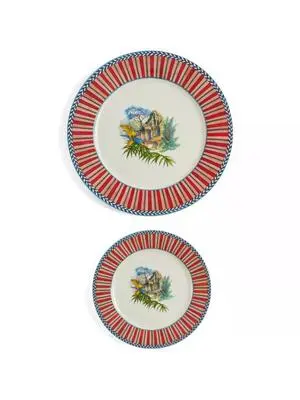 LISA CORTI Jungle Parrot Porcelain Plate - Red