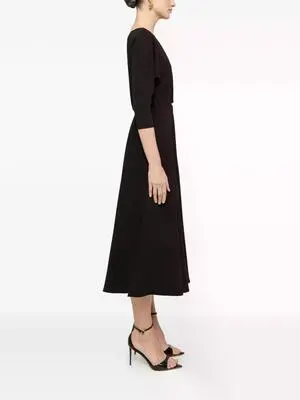 NISSA Pearl Detail Midi Dress - Black