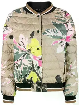 Herno Beta Flower Padded Bomber Jacket - Neutrals