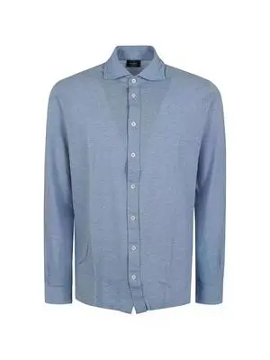 BARBA NAPOLI Buttoned Cotton Shirt - Blue