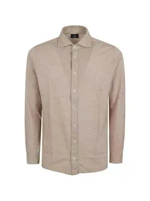 BARBA NAPOLI Buttoned Cotton Shirt - Neutrals