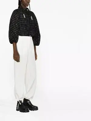 Herno Grid-patterned Cropped Jacket