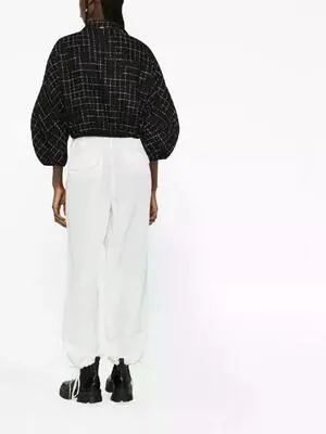 Herno Grid-patterned Cropped Jacket