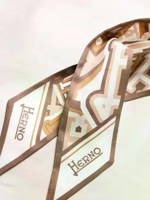 Herno Scarf-embellished Parka Coat - Neutrals