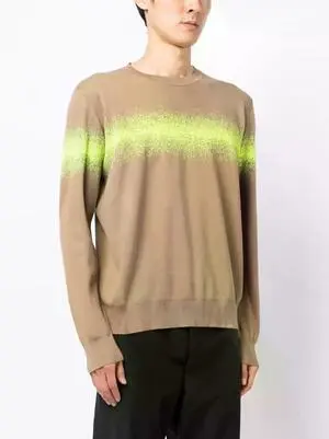 Herno Spray-paint Effect Fine Knit Sweatshirt - Brown