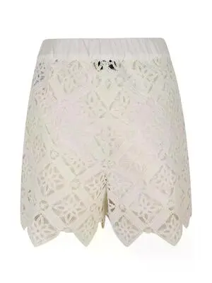 Herno Crochet Scalloped Shorts - Neutrals