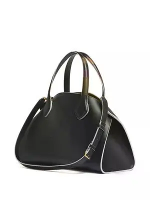 Marni Contrast Edges Leather Shoulder Bag - Black