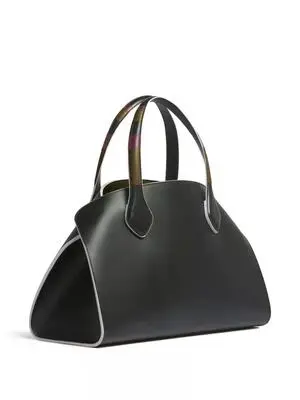 Marni Contrast Edges Leather Shoulder Bag - Black