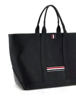 Thom Browne Calfskin Leather Tote Bag - Black