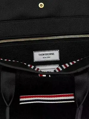 Thom Browne Calfskin Leather Tote Bag - Black
