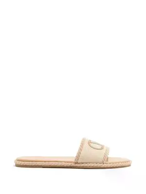 Valentino Garavani Vlogo Torchon Slide Sandals - Neutrals