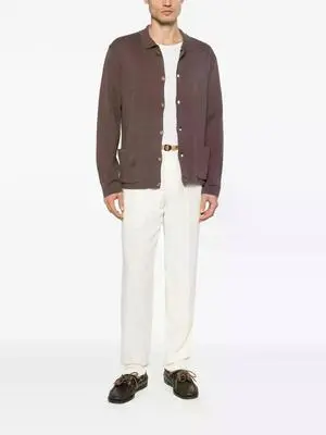 BARBA NAPOLI Buttoned Cardigan With Patch Pockets - Brown