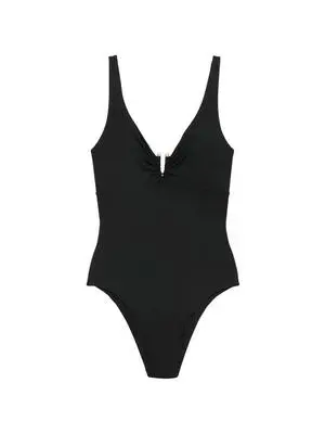 FISICO Gathered-detail One-piece Swimsuit - Black