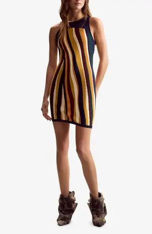 Desigual Sleeveless Striped Knit Minidress