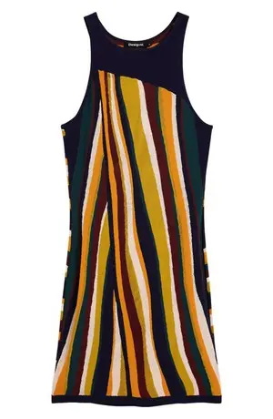 Desigual Sleeveless Striped Knit Minidress