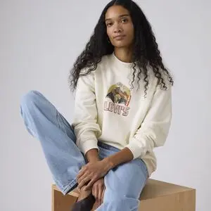 LEVI'S Graphic Collins Mockneck Sweatshirt - Egret