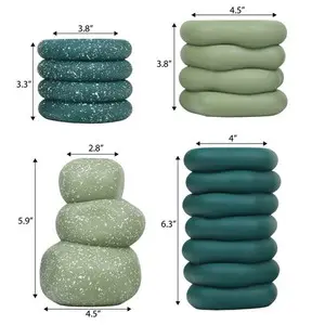 JONATHAN Y Hollis Modern Minimalist Handmade Concrete Stacked Ring Planter Set With Drainage Holes