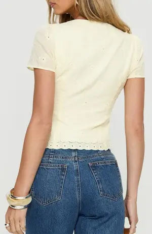 Princess Polly Isolda Embroidered Button-up Top
