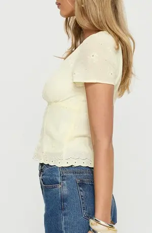 Princess Polly Isolda Embroidered Button-up Top