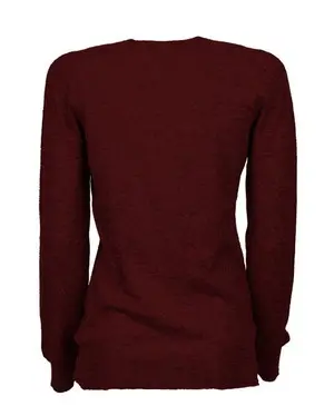 MONTICELLI CASHMERE Pure Cashmere Essential V-neck Sweater - Bordeaux