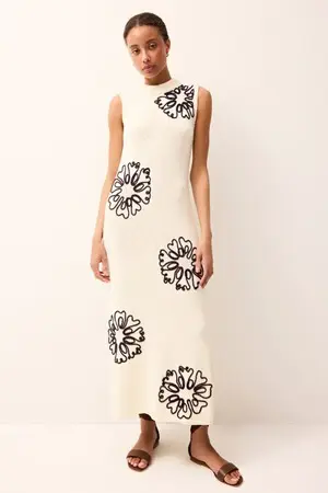 MARIE OLIVER Patricia Embroidered Knit Dress