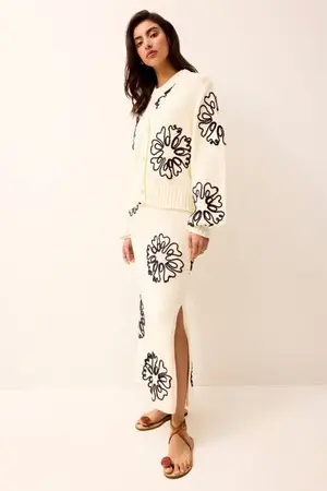 MARIE OLIVER Patricia Embroidered Knit Dress