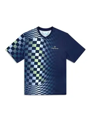 SERGIO TACCHINI Luca Piqu Gradient Checkerboard T-shirt - Eclipse