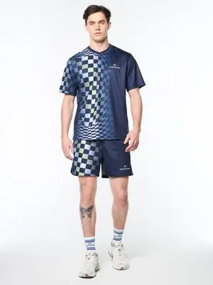 SERGIO TACCHINI Luca Piqu Gradient Checkerboard T-shirt - Eclipse