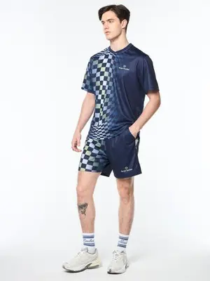SERGIO TACCHINI Luca Piqu Gradient Checkerboard T-shirt - Eclipse