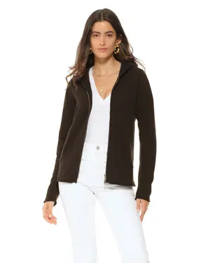 MONTICELLI CASHMERE Monticelli Cashmere Pure Cashmere Double Zip Hoodie Coffee