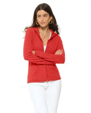 MONTICELLI CASHMERE Monticelli Cashmere Pure Cashmere Double Zip Hoodie Red