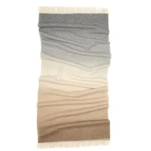 PRINCE OF SCOTS Whisper Ombre Merino Wool Throw - Fog